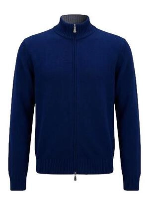 GRAN SASSO GRAN SASSO Bright Blue Cashmere Zip-Up Cardigan Blue