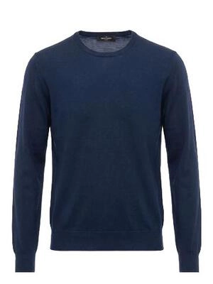 GRAN SASSO GRAN SASSO Orange Cashmere Crewneck Sweater Navy