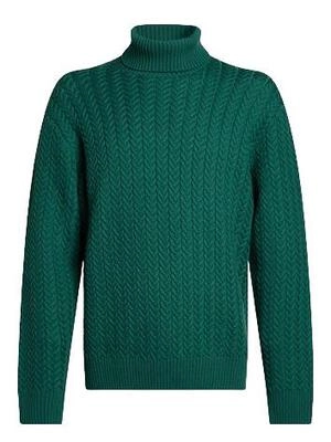ZANONE Virgin Wool Cable-knit Turtleneck Sweater - Green