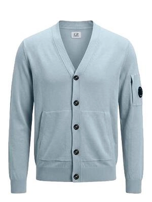 C.P. COMPANY Cardigan With Zip Pocket Detail - Blue