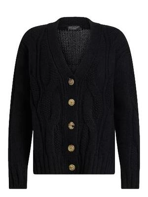 ARAGONA ARAGONA Cashmere Cable-Knit Cardigan Black