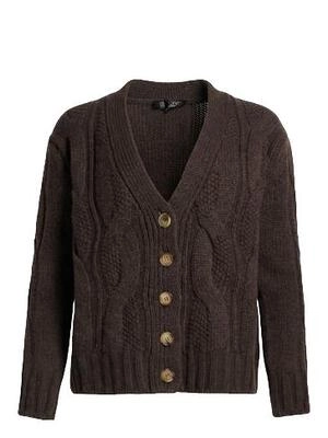 ARAGONA ARAGONA Cashmere Cable-Knit Cardigan Charcoal