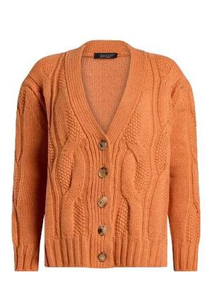 ARAGONA ARAGONA Cashmere Cable-Knit Cardigan Orange