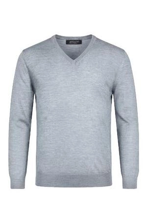 ARAGONA Light Cashmere And Silk V-neck Sweater - Grey