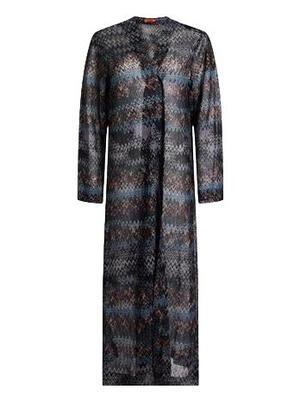 Missoni Midnight Viscose Blend Cardigan With Metallic Fiber - Blue