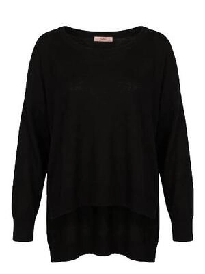 CARLA G. Wool Acrylic Knit Sweater - Black