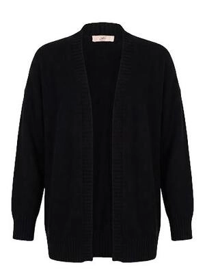 CARLA G. Long Sleeve Cardigan - Black