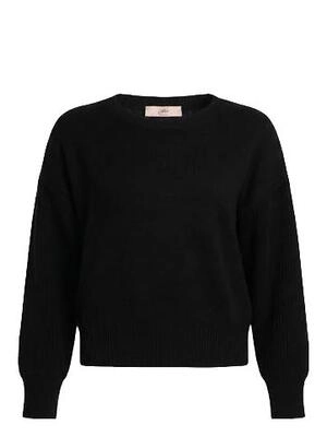 CARLA G. Merino Wool And Cashmere Crewneck Sweater - Black