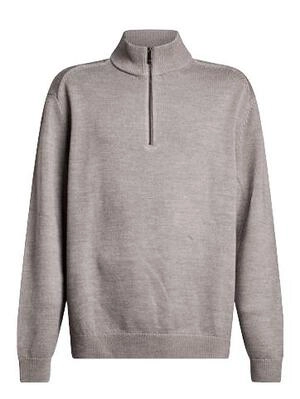 Armani Exchange Cotton, Acrylic, And Virgin Wool Sweater With Half-zip - Grey