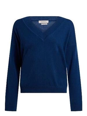 Alpha Studio Cashmere V-neck Sweater - Blue