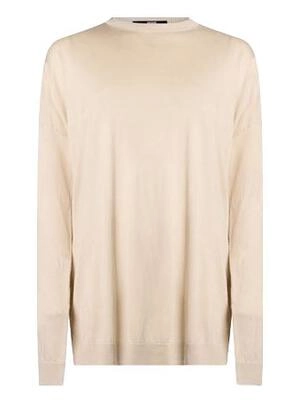 Alpha Studio Silk & Cashmere Crewneck Sweater - Beige