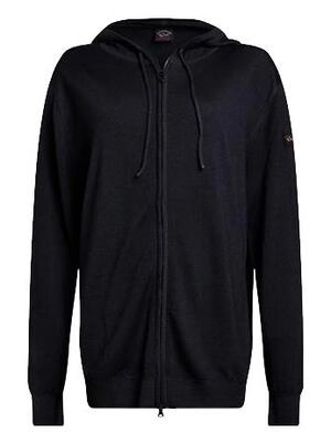 Paul & Shark Virgin Wool Zip-up Hoodie - Navy