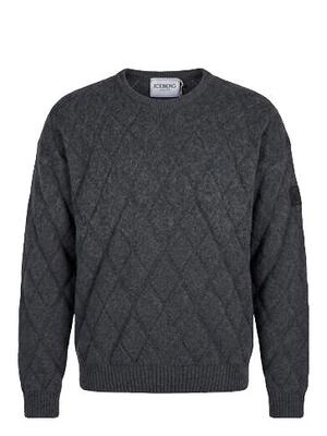 Iceberg Quilted Crewneck Sweater In Polyamide, Viscose, Wool, And Cashmere - Grey