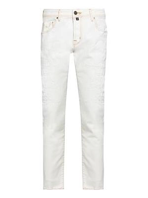 JACOB COHЁN Cotton Elastane Tapered Jeans - White