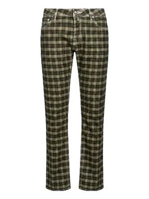 JACOB COHЁN Tartan Plaid Cotton Stretch Pants - Green