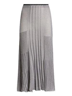 ROBERTO COLLINA Midi Skirt In Viscose And Metallic Polyester - Grey