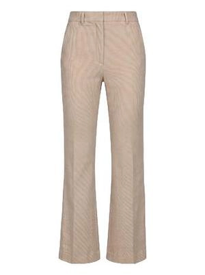 CIRCOLO 1901 Cotton Elastane Houndstooth Flare Pants - Beige