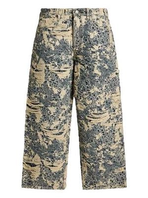 Acne Studios Distressed Two-tone Denim Jeans - Beige