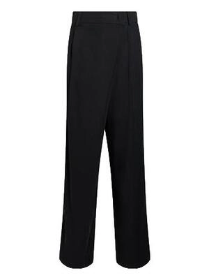 CARLA G. Straight-leg Wrap-effect Trousers - Black