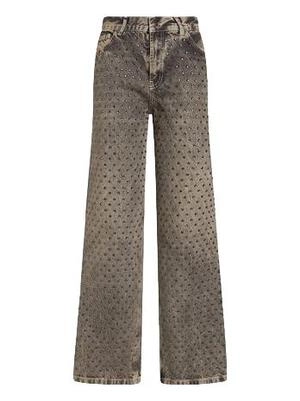 8PM Embellished Wide-leg Jeans - Grey