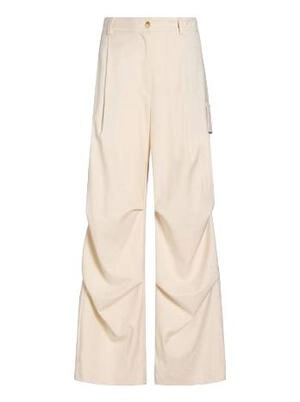 8PM Tapered Pants In Twill With Gathered Detail - White