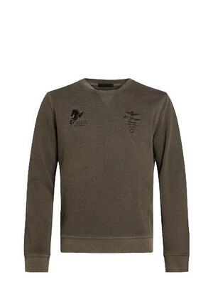 AERONAUTICA MILITARE Cotton Sweatshirt With Embroidered Logo - Green