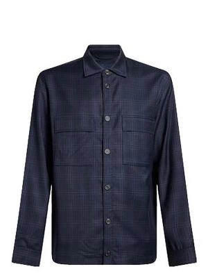 Paul & Shark Shirt Midnight Size Virgin Wool - Blue