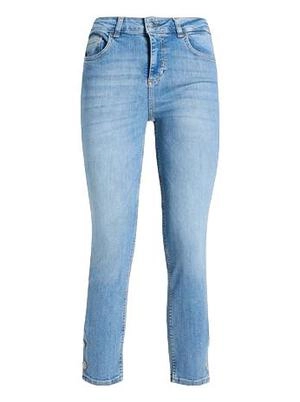 REBEL QUEEN BY LIU •JO Skinny Jeans With Crystal Embellishments - Blue