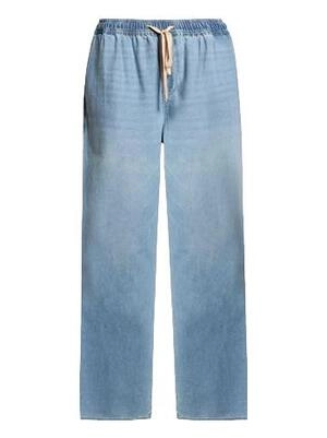 7 For All Mankind Wide Leg Jeans In Cotton And Lyocell - Blue