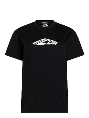 Dsquared2 Cotton T-shirt With Logo Print - Black
