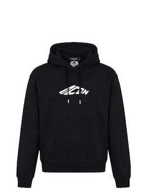 Dsquared2 Cotton & Polyester Blend Hooded Sweatshirt With Graphic Print - Black