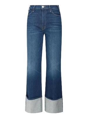 MOTHER Wide-leg Cotton And Elastane Jeans - Blue