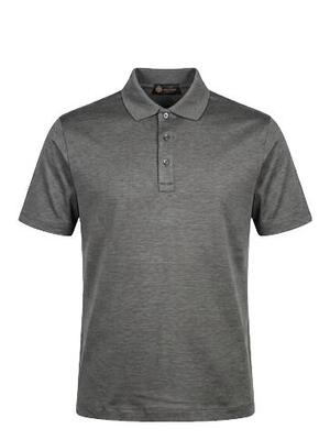 PAUL & SHARK Man Polo Shirt Grey Size L Silk, Cotton