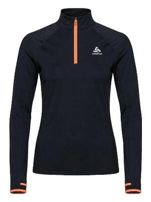 ODLO Base Layer Long Sleeve Half-zip Performance Top With Thumbhole Cuffs - Grey