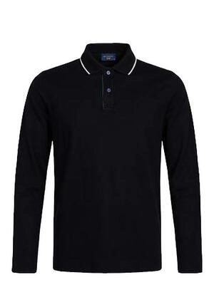 Paul & Shark Man Polo Shirt Black Size L Cotton, Lyocell Blue