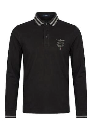 AERONAUTICA MILITARE Polo Shirt Size Cotton, Elastane - Black