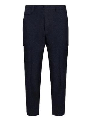 BRIGLIA 1949 Virgin Wool Blend Cargo Pants - Navy