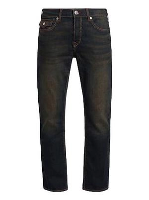 True Religion Wash Embroidered Straight Leg Jeans - Black