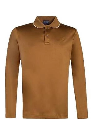 Paul & Shark Man Polo Shirt Camel Size L Cotton Beige