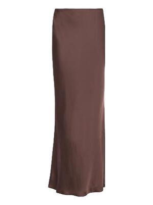 Norma Kamali Chocolate Polyester Maxi Skirt - Brown