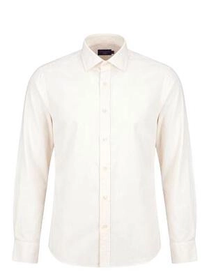 Paul & Shark Man Shirt Cream Size 16 Cotton, Lyocell White