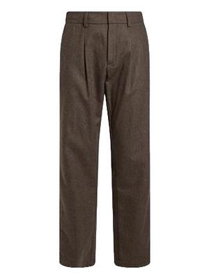 Paul & Shark Taupe Wool, Polyester, And Nylon Tailored Flannel Pants - Grey