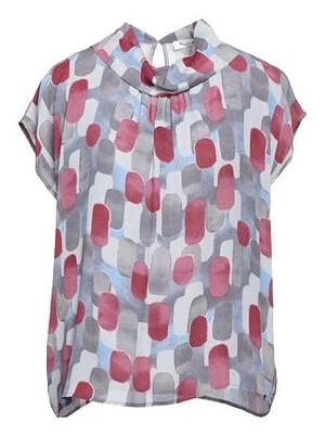 MANILA GRACE Geometric Print Viscose Top - Grey