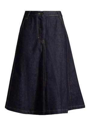 KAOS Flared Denim Skirt - Blue