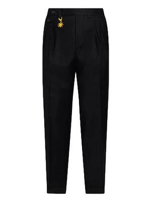 MANUEL RITZ Virgin Wool Elastane Tailored Pants - Black