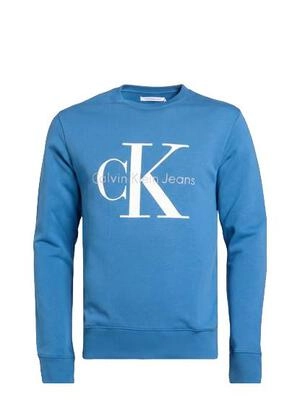 Calvin Klein Cotton Sweatshirt With Logo Print - Blue