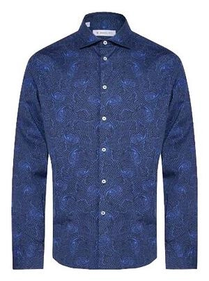 MANUEL RITZ Shirt Size Cotton, Elastane - Blue
