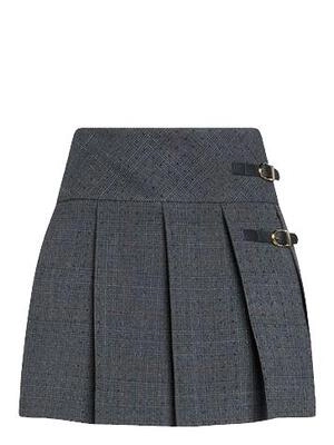 Sandro Pleated Glen Plaid Mini Skirt With Crystal Embellishments - Grey