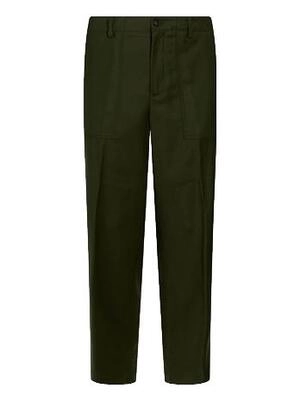 MANUEL RITZ Virgin Wool And Elastane Flannel Pants - Green