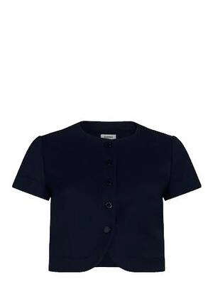 SANDRO SANDRO Cropped Crewneck Short Sleeve Top